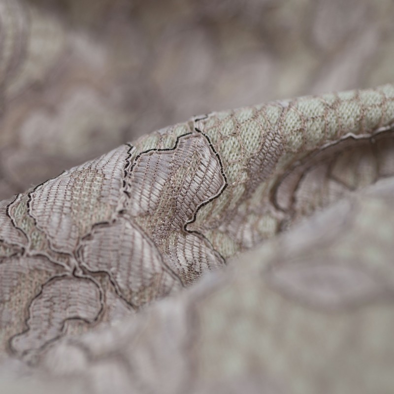 Double-layer fabric with coated lace, Jersey - Carnet